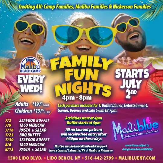 Family Fun Nights at Maliblue Restaurant - Dover Group